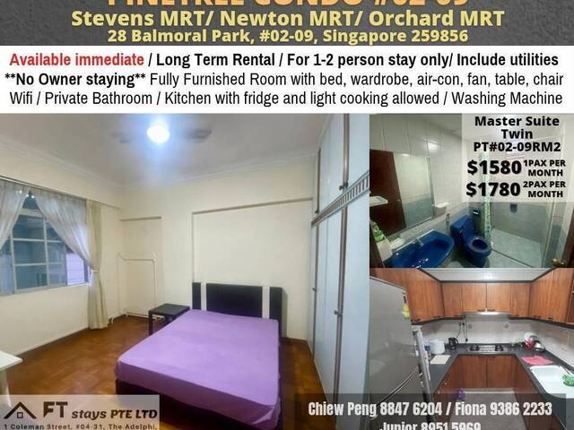 Room for rent Newton, Singapore - Master Room/ Newton MRT /Stevens MRT