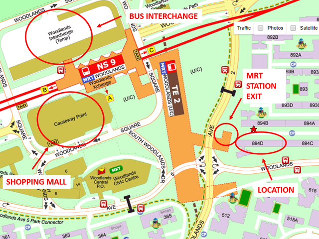Room for rent Woodlands, Singapore - Common Room at Woodlands MRT Station